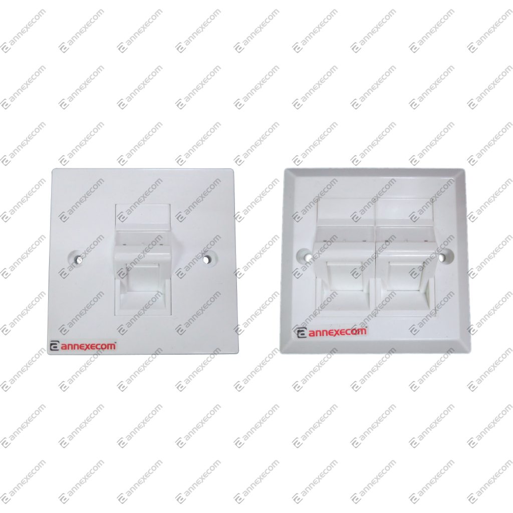 Cat 5E & Cat 6 Angle Type Faceplate with Shutter – Annexecom